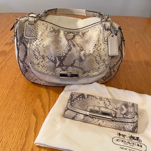 Coach | Bags | Coach Leather Satchel With Matching Snake Print Wallet ...